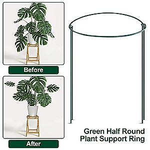 BLIKA 20 Pack Garden Plant Support Stake, 10" Wide x 16" High Half Round Metal Plant Stake, Plant Supports for Outdoor Plants, Outdoor Tall Plant Support Ring Cage, Plant Support Rings
