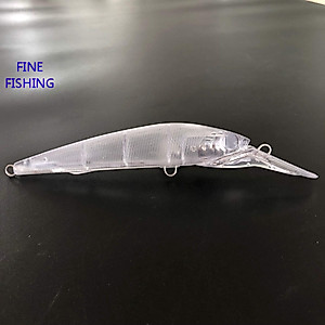 5 pcs Unpainted Crankbait Fishing Lure Body 7 3/10 Inch 1 3/10OZ Blank Lures 8011