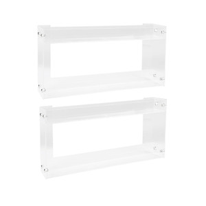 2 Pack Medicine Cabinet Wall Mounted,Transparent Lattice Medicine Storage Box, No Installation Required Medicine Cabinet Organizer, Small Wall Cabinet for Bathroom, Kitchen, Rv, First Aid, and More