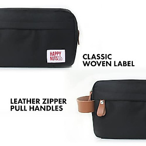 HAPPY NUTS Men's Nut Sack Toiletry Bag, Canvas Organizer Bag, TSA Approved (Black)