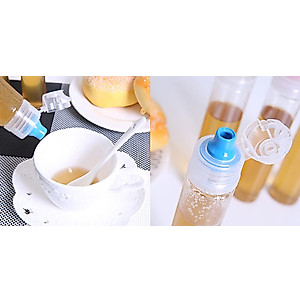 AKOAK 4 Pcs Reusable Plastic Squeeze Bottle Dispenser, Salad Dressing, Ketchup, Honey Storage Bottle, Perfect for Kitchen Accessories