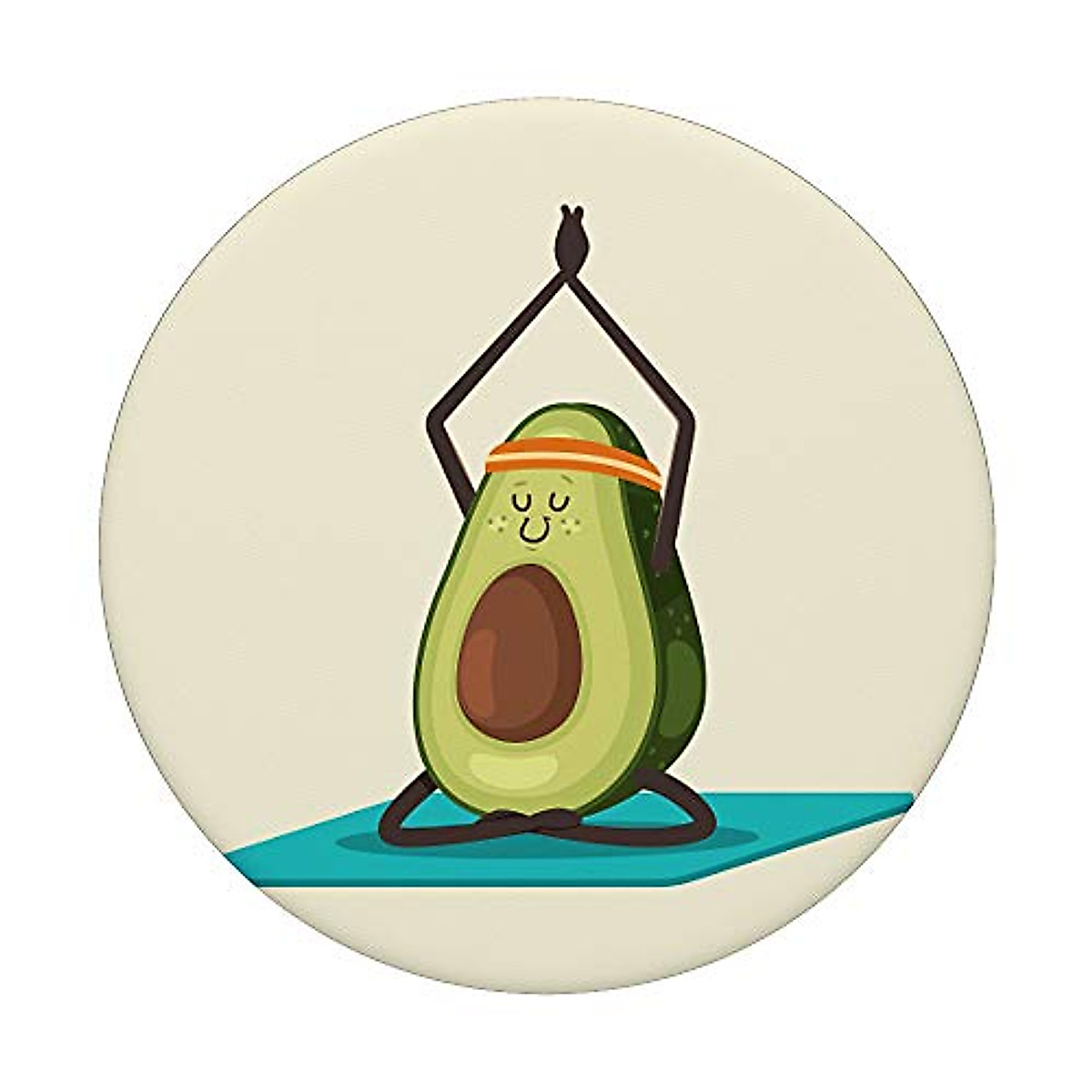 Yoga Avocado Kawaii Funny Pop Socket Cute PopSockets PopGrip: Swappable Grip for Phones & Tablets
