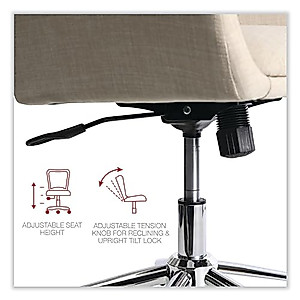 Alera ALEWS4251 Mid-Century Task Chair Supports Up to 275 lbs. 18.9 in. to 22.24 in. Seat Height - Cream