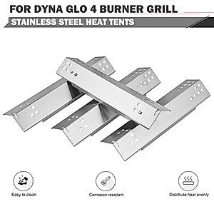 70-02-411 Heat Plates Replacement for Dyna Glo Grill Replacement Parts DGH474CRP DGX440SGP DGH474CRP-D 4 / 5 Burner Grill Parts DGH485CRP DGH485CRP-D DGF481CRP Stainless Steel Heat Shield Heat Tents