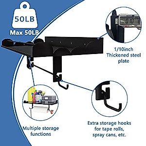 Dobures Paper Towel Holder, Garage Quick Clean Station, Garage Wall Mount Shelf, Utility Storage Rack,Tool Storage Rack, Holds 50 lbs
