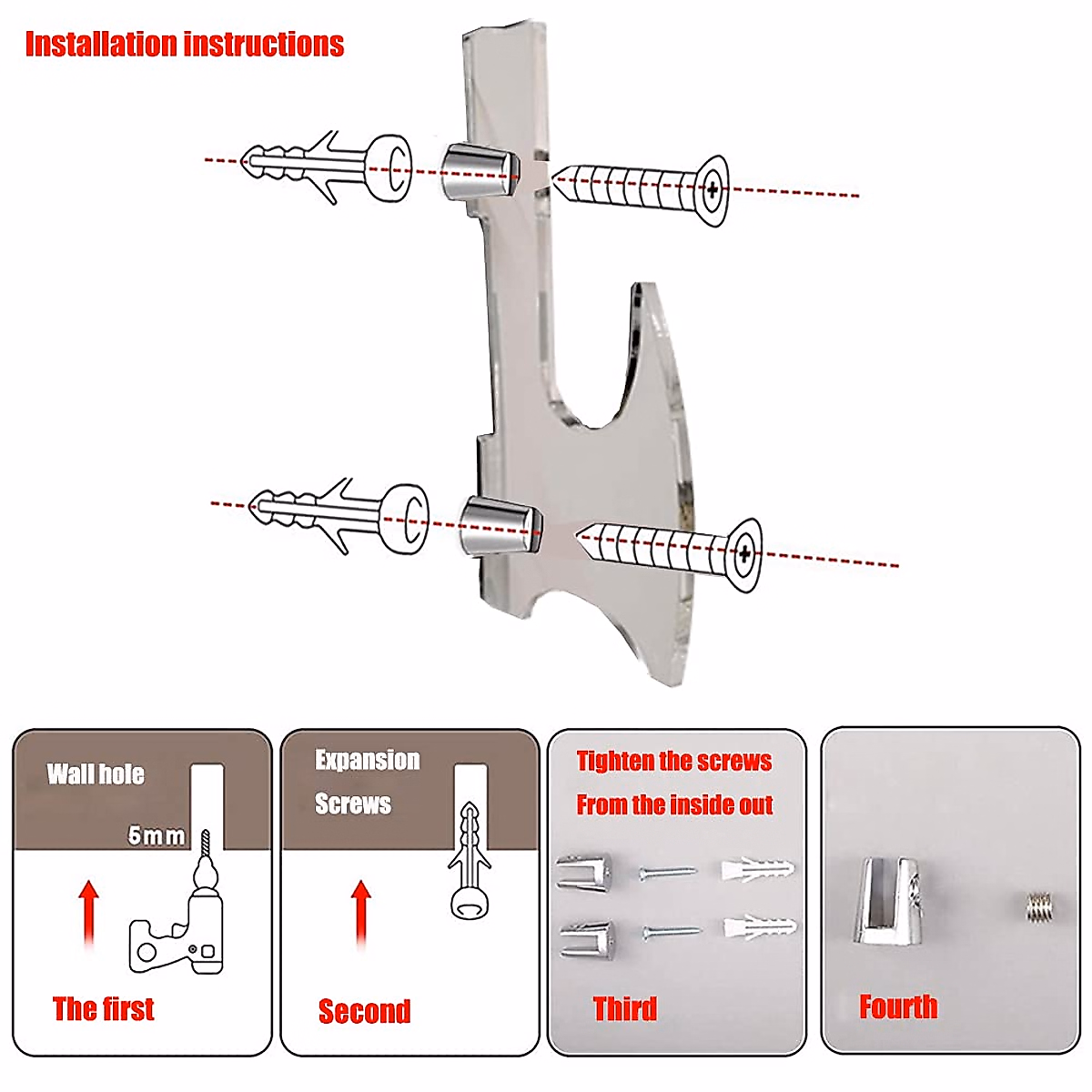 Lightsaber Wall Mounted Lightsaber Holder Lightsaber Wall Mounted Wand Holder Sword Holder Knife Holder-Including fixings (Transparent)