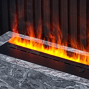 Water Vapor Fireplace Recessed Electric Fireplace with Realistic Flame, Ultra Thin and Low Noise, Touch Screen Control Panel with Remote Control Electric Fireplace Stove (Color : 1200mm)