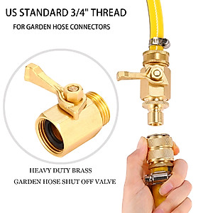 Sanpaint Super Heavy Duty 3/4" Brass Shut Off Valve Garden Hose Shut Off Valve Garden Hose Connector