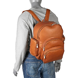 Piel Leather Expandable Backpack, Saddle, One Size