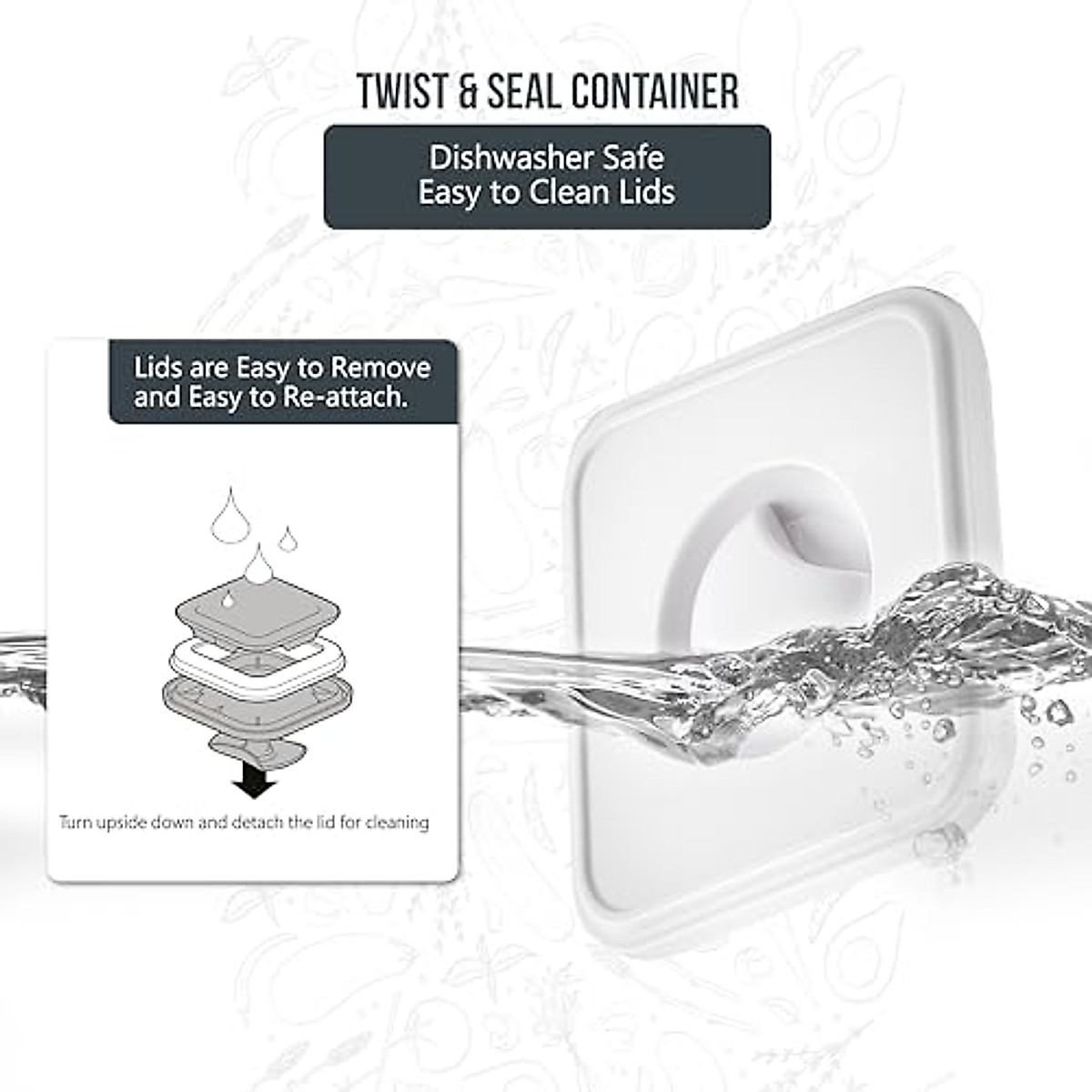 Everyday Solutions Airtight Food Storage Containers with Lids - Crystal Clear San Body Containers for Organizing Kitchen - Easy to Open/Close Lids with Ergonomic Knob Design - 1.1 QT