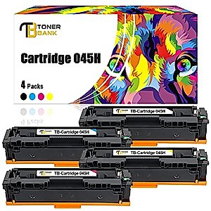 Toner Bank Compatible Toner Cartridge Replacement for Canon 045 045H Toner Cartridges for Color ImageCLASS MF634cdw MF632cdw LBP612cdw MF634 MF632 LBP612C Ink (Black Cyan Magenta Yellow, 4-Pack)