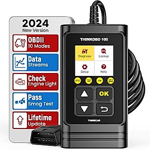 THINKCAR OBD2 Scanner, THINKOBD100 Engine Fault Code Reader with Full OBD2 Functions,O2 Sensor/Smog Test CAN Diagnostic Scanner Tool for All OBDII Protocol Cars Since 1996,Lifetime Free Update