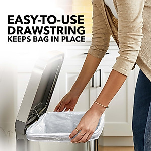 GLAD ForceFlex Tall Kitchen Drawstring Trash Bags, 13 Gallon White Trash Bag for Kitchen Trash Can, Gain Original Scent, Odor Shield, Odor Eliminator, Leak Protection, 110 Count