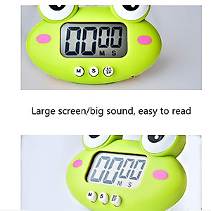 Kitchen Timer, Cute Cartoon Animal Countdown Timer, Digital Cooking Timer with Magnetic, LCD Large-Screen Visual Clock, Hangable Alarm Clock with Stand，for Cooking Bake Sport Game (Timer-QW)