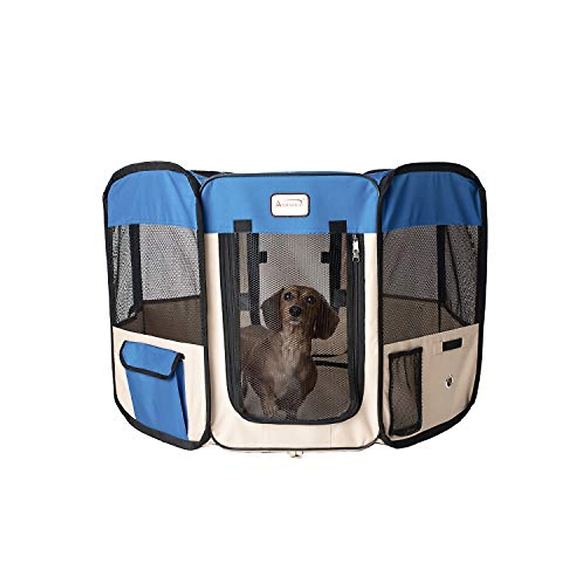 Armarkat PP001B Blue and Beige Portable Playpen