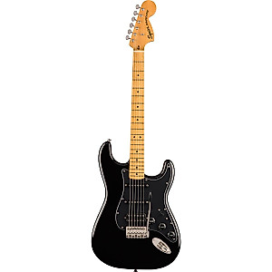 Squier Classic Vibe 70s Stratocaster Electric Guitar, with 2-Year Warranty, Black, Maple Fingerboard