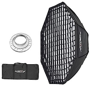 AMBITFUL 24"x 35" 60 x 90cm Honeycomb Grid Softbox Soft Box for Photo Studio Bowens Mount Flash Lighting and S-Type Bracket Bowens Mount Holdernt (2PCS) (FW95CM)