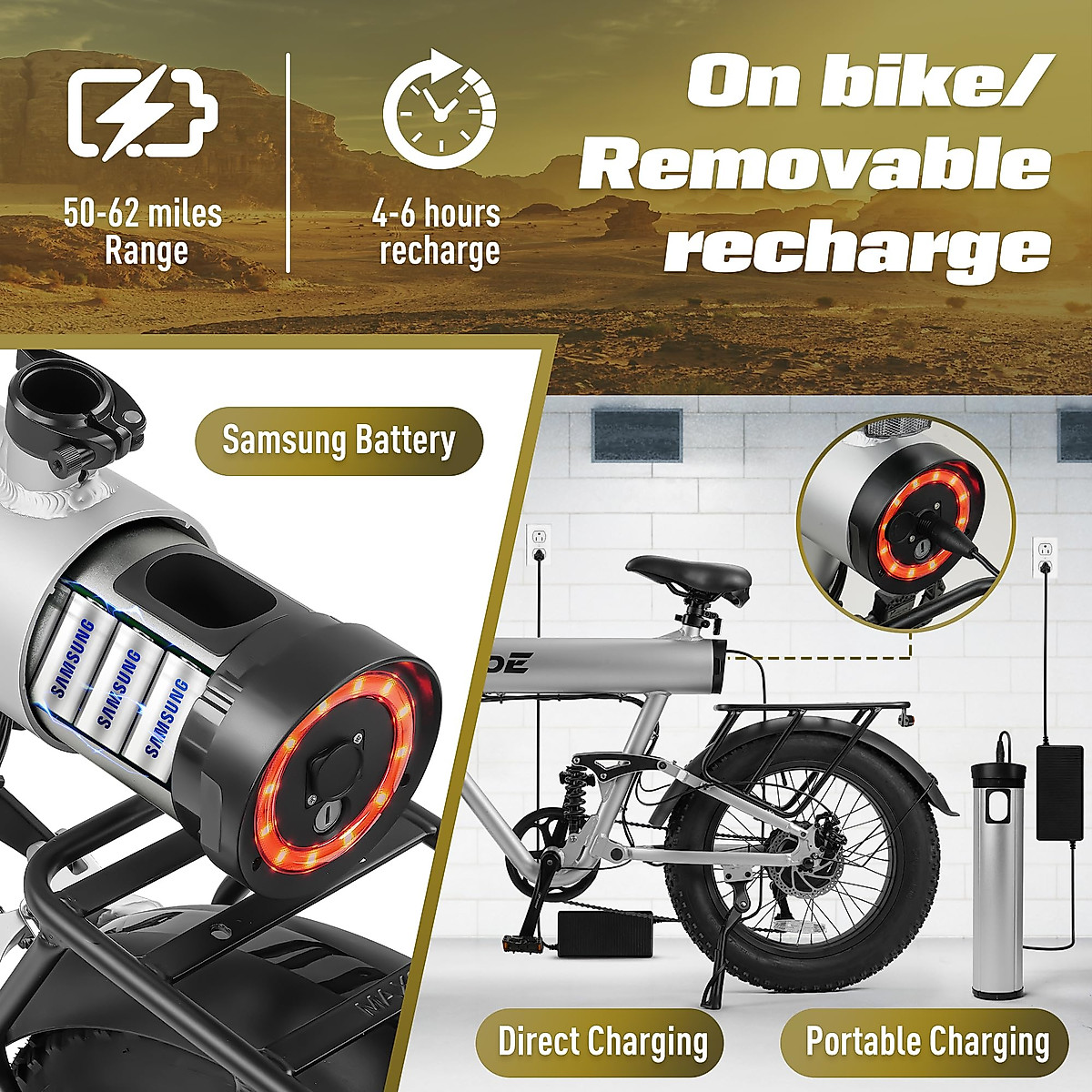 Adult Electric Bike 1200W Motor 32MPH, 48V 20AH Removable Battery EBike 20x4.0 Fat Tires, Beach Mountain Off-Road E Bbikes with Dual Shock Absorbers Bicicletas