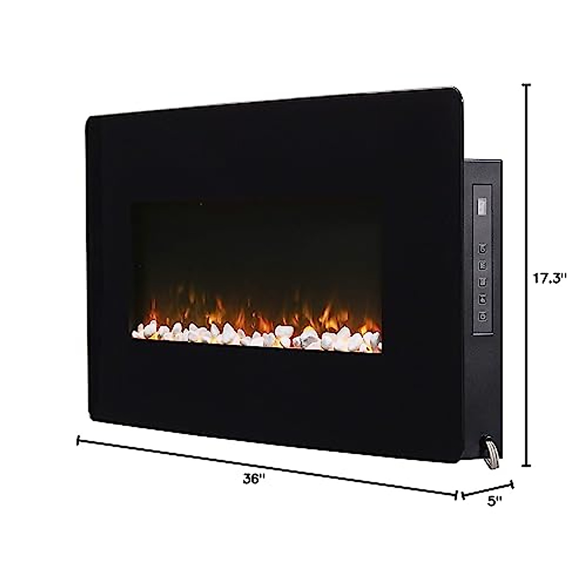 Dimplex Winslow 35" Wall-Mounted Electric Fireplace (Model: SWM3520), 4777 BTU, 120 Volt, 1400 Watt, Black