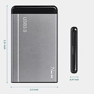U&D 750GB 2.5 inches Portable External Hard Drive USB3.0 Mobile HDD Storage Compatible for PC, Desktop, Laptop, Mac, MacBook, Chromebook, Xbox One, Xbox 360, PS4 (750GB, Grey) UK-XJL-SXT-N21