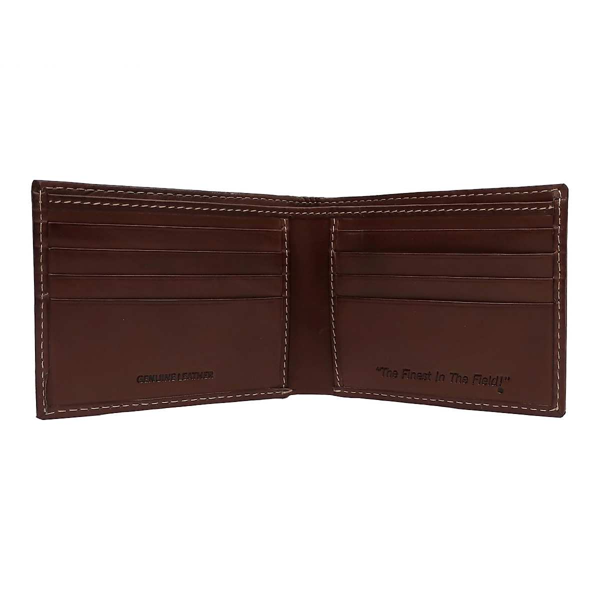 Rawlings Baseball Stitch Leather Bifold Wallet Chocolate
