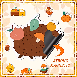 Tallew 12 Pieces Happy Fall Magnets Pumpkin Fridge Magnets Fall Theme Car Refrigerator Decals Holidays Magnetic Stickers Autumn Leaves Acorn Harvest Decoration Fall Theme Thanksgiving Decoration