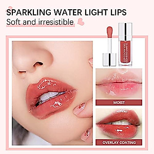Hydrating Lip Glow Oil, Moisturizing Lip Glow Oil, Nourishing Glossy Transparent Lip Oil, Plumping Lip Oil, Lip Balm, Non-sticky Tinted Toot Lip Balm for Lip Care