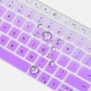 Keyboard Cover for 2022 New Dell Inspiron 15 5510 5515 5518 3510 3511 3515 3520 3525 3530 3535, Dell Vostro 15 3510 5510 5515 Laptop, Dell Latitude 3520 Keyboard Skin Protector, Ombre Purple