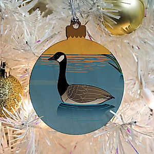 Canadian Goose Geese Swimming Canada Wood Christmas Tree Holiday Ornament