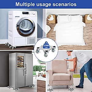 Lunarlipes Upgraded Furniture Movers with 5 Wheels, Heavy Duty Furniture Lift Mover Tool Set, Maximum Load 3300 lbs, 360° Swivel Furniture Mover Dolly, Easy Slide Dolly for Appliances