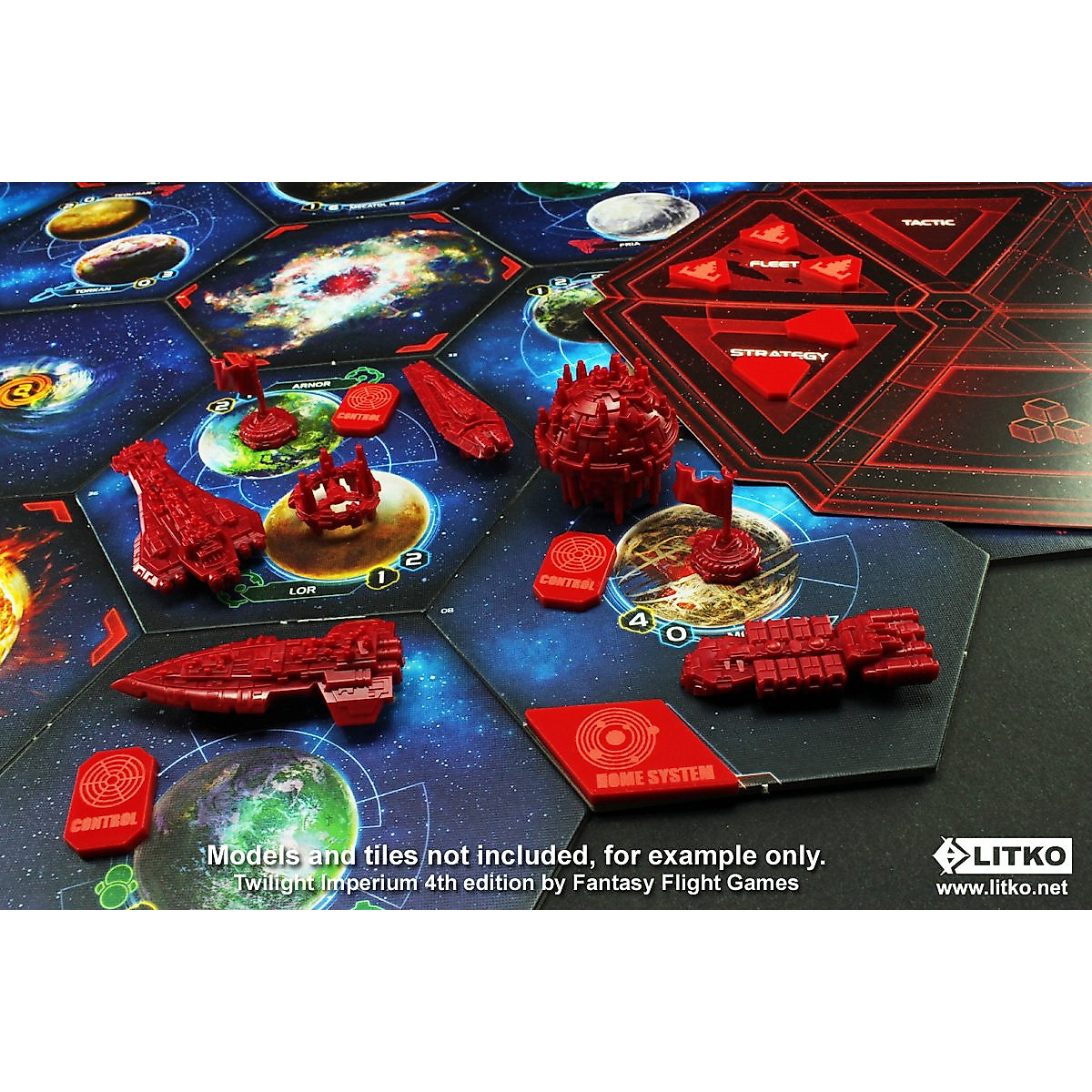 Command & Control Token Set | Compatible with Twilight Imperium 4th Edition | Set of 33 (Red)