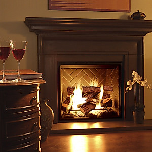 Barton 10PCS Ceramic Fireplace Logs Fake Logs Stackable Wood Logs for Firebowl, Firetable, Fire Pits, Propane, Gas Inserts, Ethanol (10-Pieces)