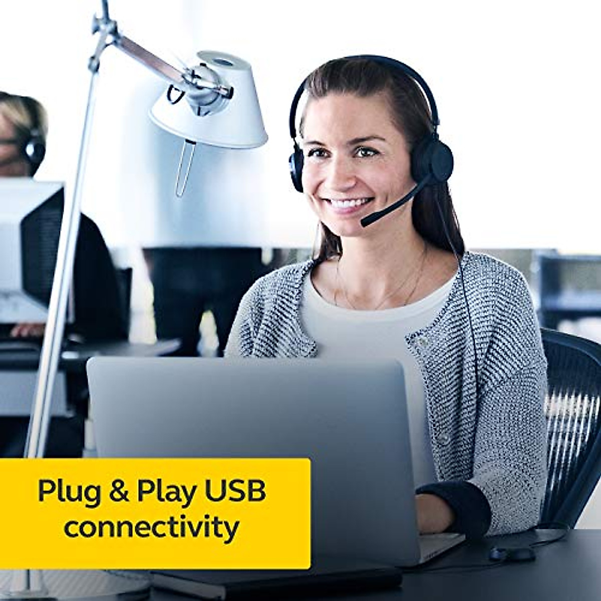 Jabra Evolve 20 UC Wired Headset, Stereo Professional Telephone Headphones for Greater Productivity, Superior Sound for Calls and Music, USB Connection, All Day Comfort Design