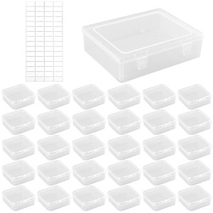 HINMAYGO Bead Organizer Box, 31pcs Small Bead Organizers, Storage Plastic Cases, Mini Plastic Containers, Clear Plastic Storage Boxes for Small Items Art Craft Jewelry Bead