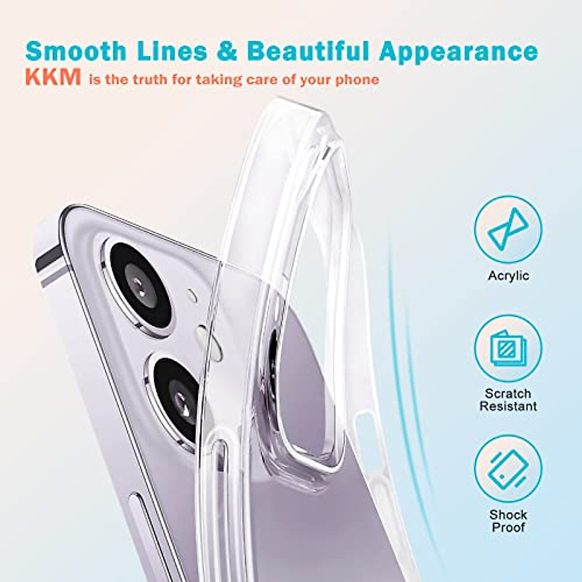 KKM Designed for iPhone 11 Case 6.1-inch, Not Easy Yellowing Shockproof Protective Phone Case for iPhone 11, Heavy Duty Bumper Shell Anti-Scratch Cover Clear