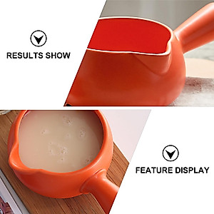 Luxshiny 700ml Delicate Soup Pan Noodle Pot Exquisite Ceramics Soup Pot Cooking Heating Milk Dishwasher Safe