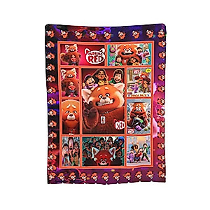 Anime Panda Red Blanket Ultra Soft Throw Blanket for Couch Sofa Bed for Adults Kids 50"X40"