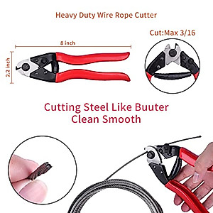 BOXY Hydraulic Hand Crimper Tool for Stainless Steel Cable Railing Fittings for 1/16" 1/8" 3/16" 1/4" Cable –Wire Swaging Tool 10 Ton and Stainless Steel Cable Cutter