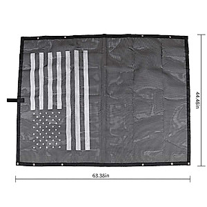 Voodonala for Jeep TJ Durable Mesh Sunshade Top Cover Provides UV Sun Shade Protection for 1997-2006 Jeep Wrangler TJ(US Flag)