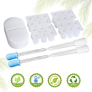 OrganiKit's Reusable Suppository Mold Kit - Eco-Friendly, 2ML, Silicone, Suppository Molds | Kit Includes 4 Suppository Mold Tray's, 4 Liquid Droppers, 1 Suppository Case.
