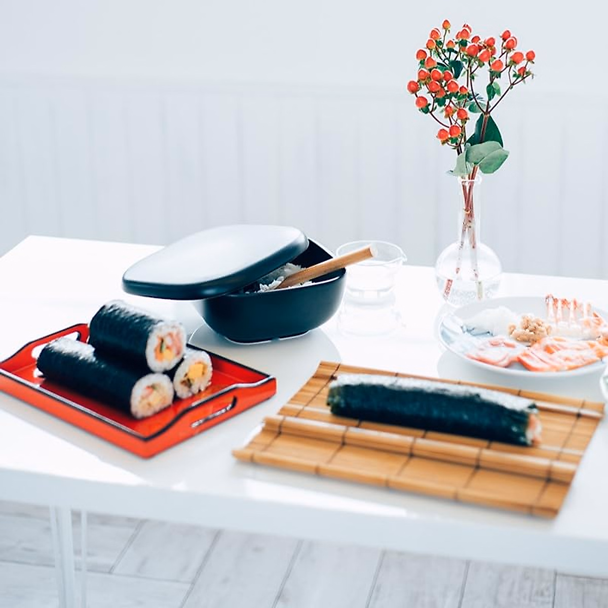 HARIO GO-2B Rice Pot, Microwave Safe, Black, 2 Pieces, Made in Japan