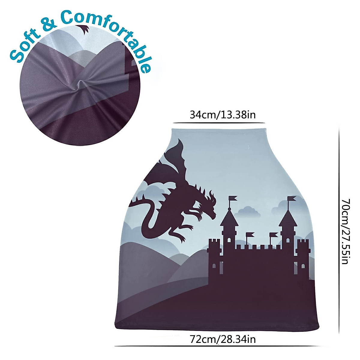 Nursing Cover Breastfeeding Scarf Fly Dragon- Baby Car Seat Covers, Infant Stroller Cover, Carseat Canopy(o)