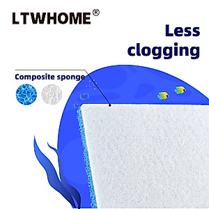 LTWHOME Compatible Poly Foam Pad Replacement for Fluval C3 Power Filter, Fluval C Clip-On Filter Foam (Pack of 10)