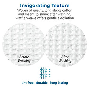 GILDEN TREE Waffle Towel Quick Dry Thin Exfoliating, 24 Pack Washcloths for Face Body, Classic Style (White)