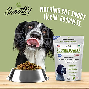 Snoutly Poochie Powder: USDA Certified Organic Dog Supplement & Super Multivitamin - Mother Nature's Vitamins & Minerals for All Dogs & All Ages, Nutritional & Digestion Support, RAW Superfood