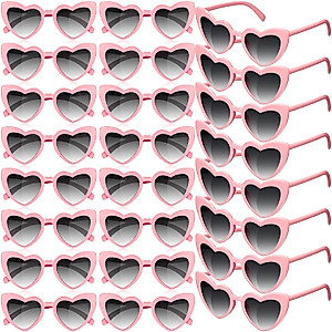 Konohan 24 Pairs Retro Heart Shaped Sunglasses for Women Vintage Heart Sunglasses for Party Bachelorette Gift Favors