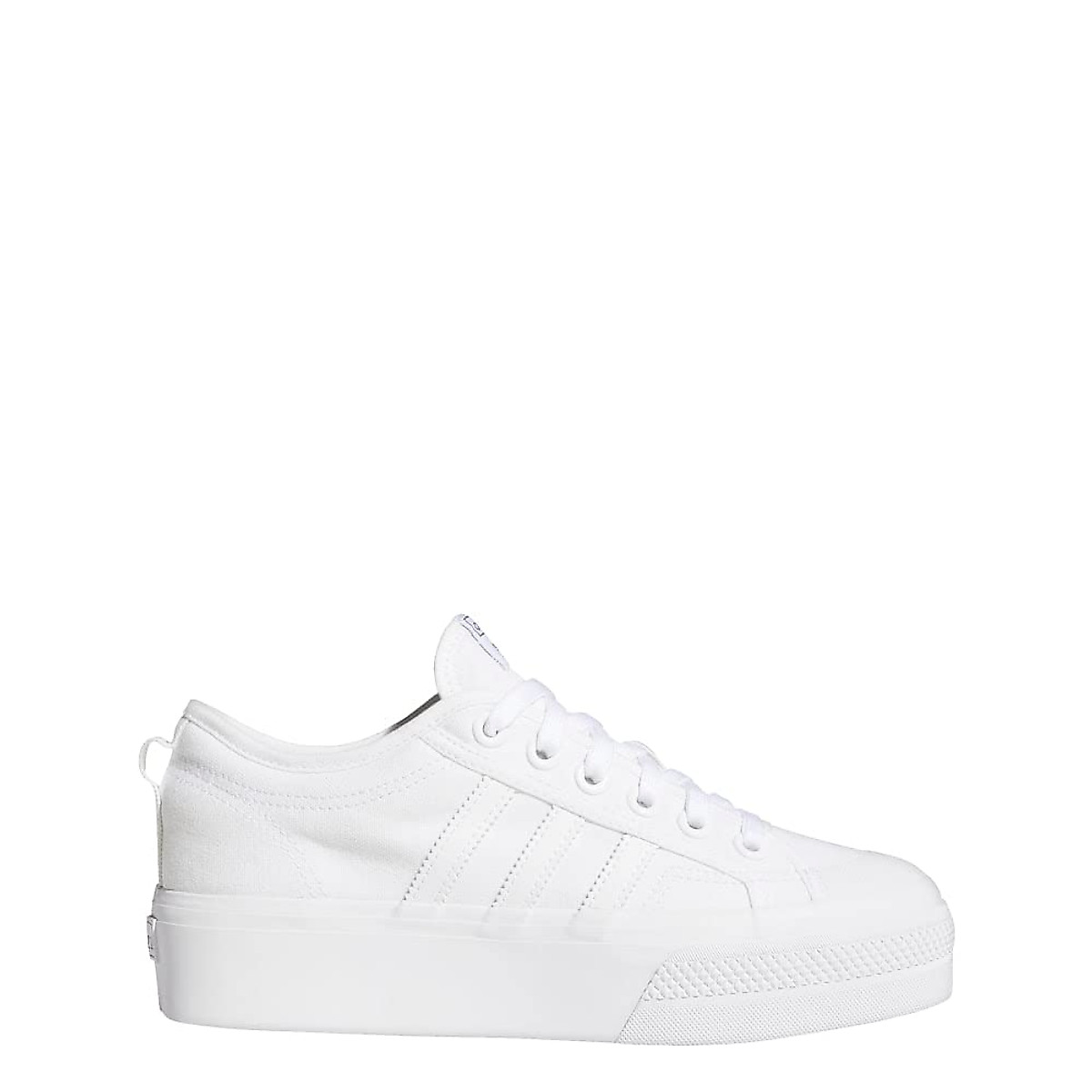 adidas Originals Women's Nizza Platform, White/White/White, 6