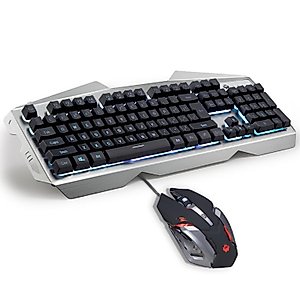 PAWHITS RGB Backlit Gaming Keyboard and Mouse Combo USB Wired Membrane Keyboard Slight Flaw