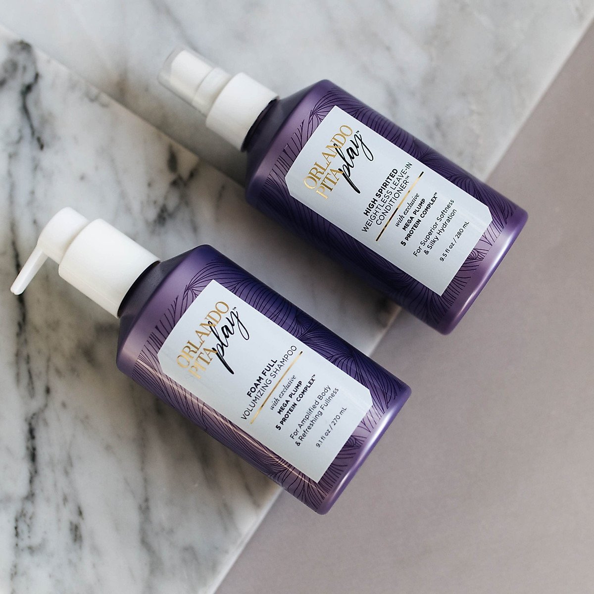 ORLANDO PITA PLAY Foam Full Volumizing Shampoo, Exclusive Mega Pump 5 Protein Complex, For Amplified Body & Refreshing Fullness, Gently Cleanses & Creates Bounce, 9.2 Fl Oz