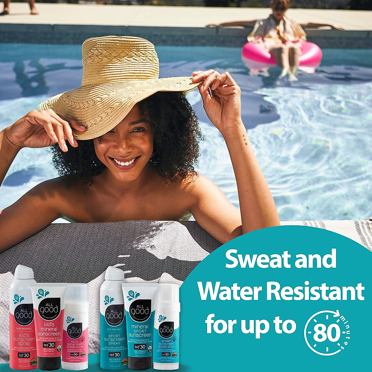 All Good Baby & Kids Mineral Face & Body Sunscreen - UVA/UVB Broad Spectrum, Coral Reef Friendly, Water Resistant, Zinc Oxide - SPF 50 Butter Stick & SPF 30 Lotion